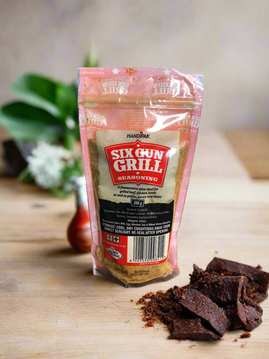 Six Gun Grill Biltong Spice 200g – Brews And Ques (NZ)